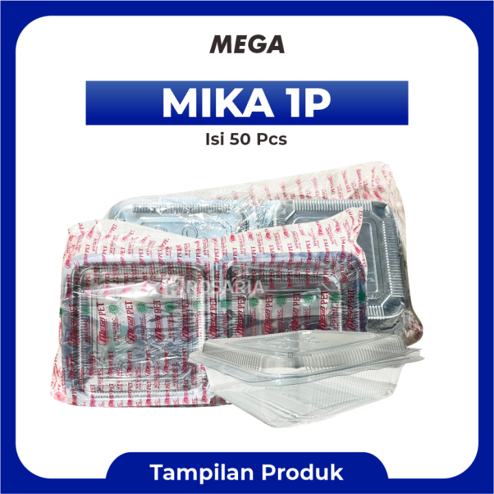 MIKA 1P MEGA Plastik Kemasan Makanan Kotak Nasi Snack Jajan Food Grade ...