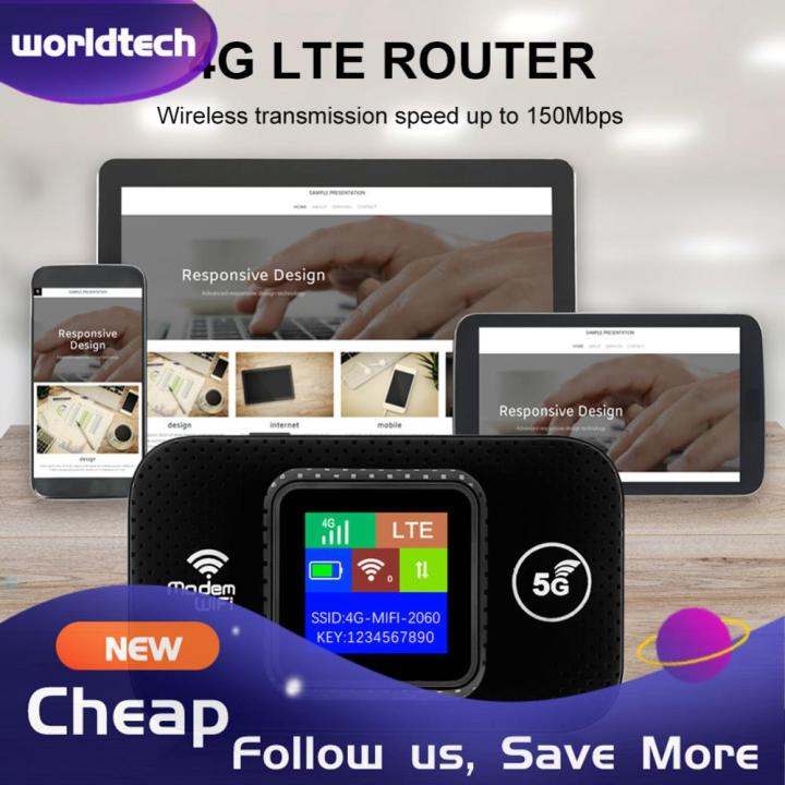 Portable 4G LTE Wireless Router 150Mbps with SIM Card Slot Plug & Play ...