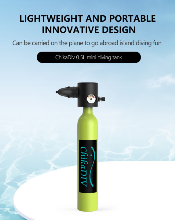 CHIKADIV C300 0.5L Mini Scuba Tank Refillable Air Tank Oxygen Cylinder ...