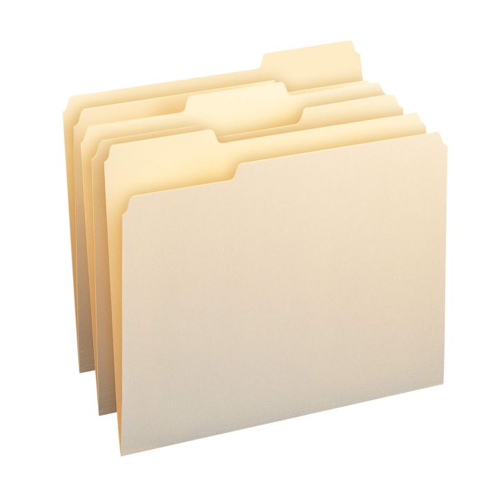 File Folders Manila Letter Size8-1/2" x 11" Classic Paper 1/3-Cut Tab ...