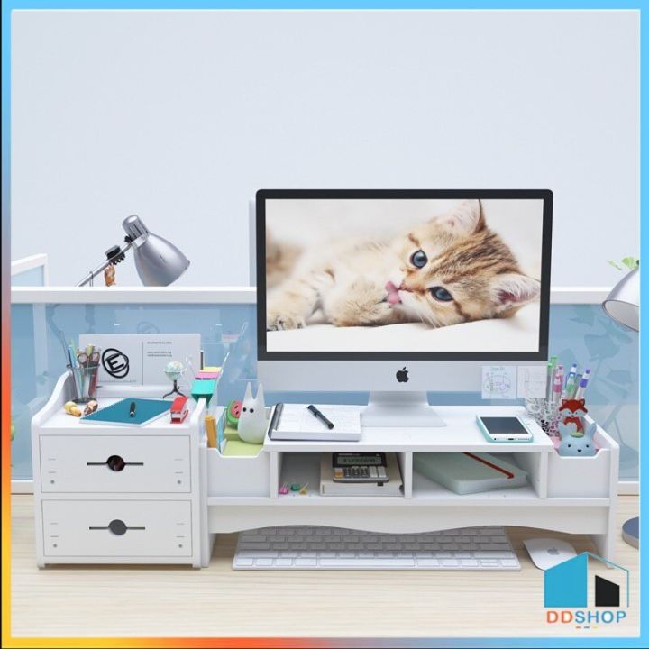 โต๊ะวางจอคอม ชั้นวางคอมพิวเตอร์ ที่วางจอคอม ชั้นวางของอเนกประสงค์บนโต๊ะทำงาน DD815 | Lazada.co.th