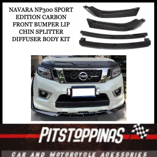 Navara NP300 Sport Edition Carbon Front Bumper Lip Chin Splitter ...