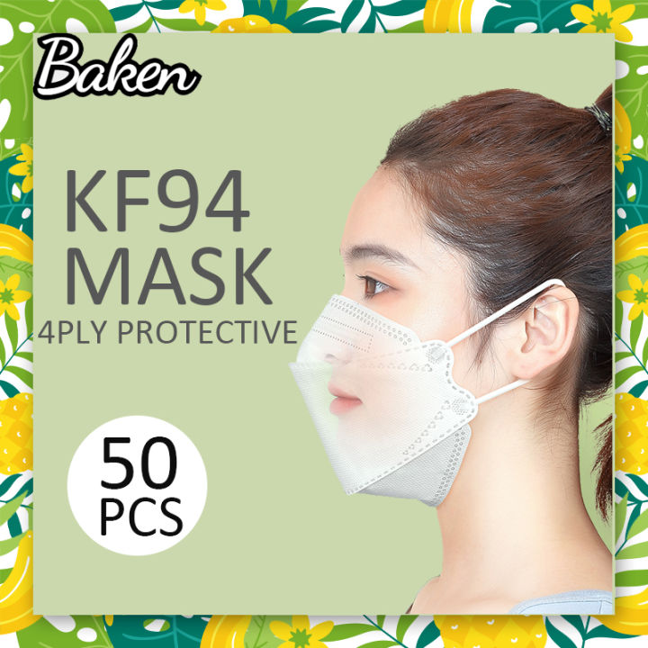 BAKEN 50PCS KF94 Mask Original 50 pcs korea KF94 4D Respirator Face ...