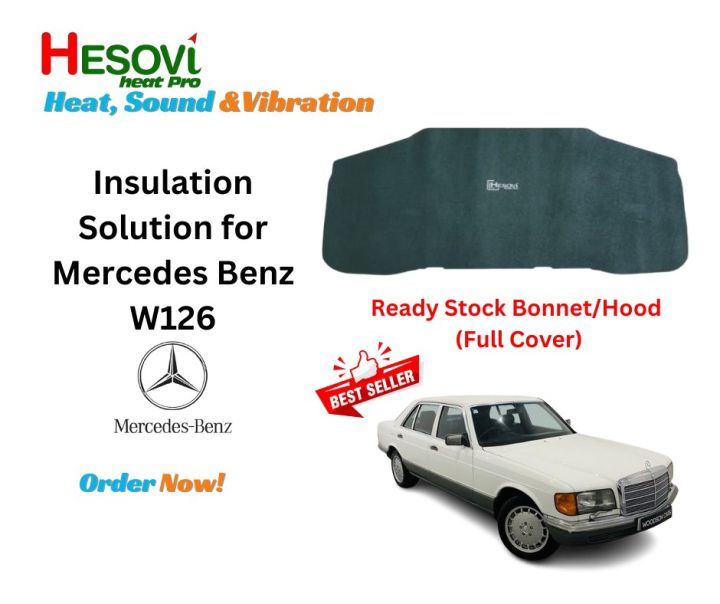 Hood/ Bonnet Insulator Mercedes Benz W126 Soundproof, Heat Proof ...