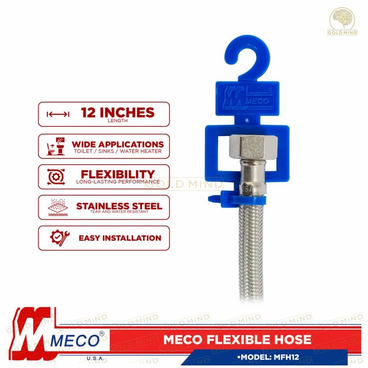 Meco 1/2 Stainless Flexible Hose Sizes: 12, 16, 20, & 24 inches - Gold ...