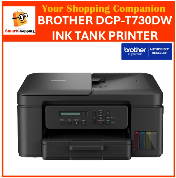 Brother DCP-T730DW Ink Tank Colour Printer Compact size Duplex Printer ADF Wireless WIFI Direct ...