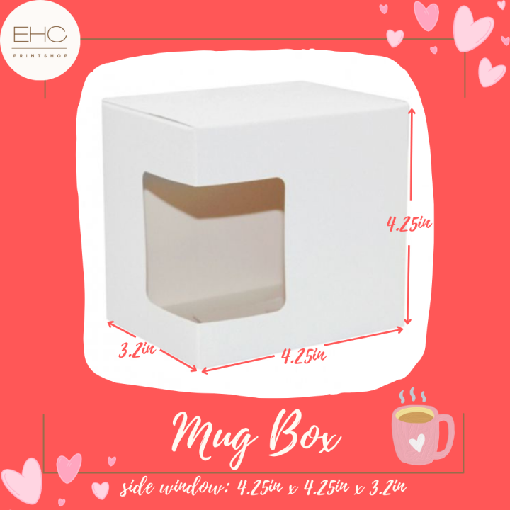 EHC Plain Mug Box with Side Window for Clear Glass Cup No Acetate Best ...