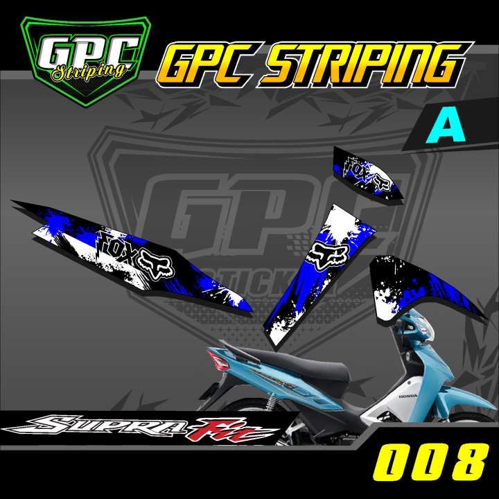 Sticker Striping Honda Supra Fit 008-Stiker Variasi List Motor Desain ...