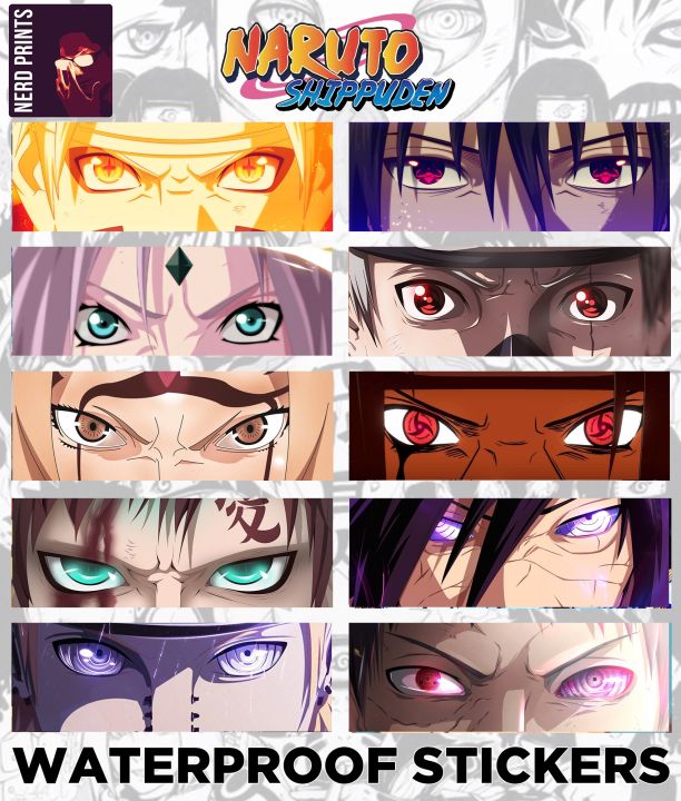 Anime Eye Slap | NARUTO | Laminated Vinyl Sticker | Waterproof (Sold ...