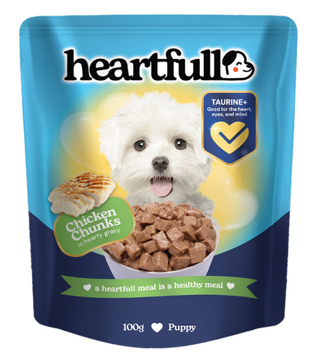 Heartfull Chicken Chunks Flavor in Gravy Pouch 100g Puppy Wet Food ...