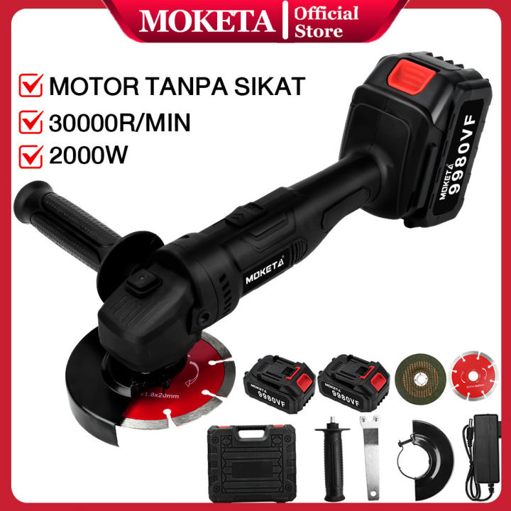 Moketa Cordless Angle Grinder Portable lithium electric brushless ...