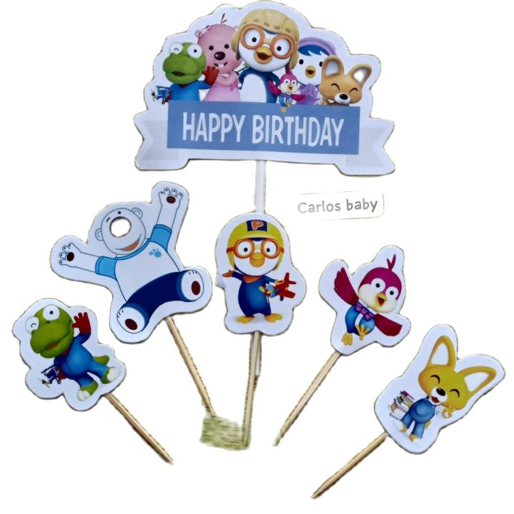 TOPPER CAKE PORORO/TOPPER HIASAN KUE ULANG TAHUN TEMA PORORO | Lazada ...