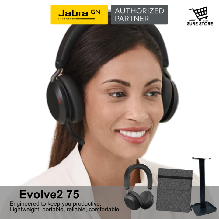 Jabra Evolve2 75 Active Noise Cancelling Wireless Headset | Lazada PH