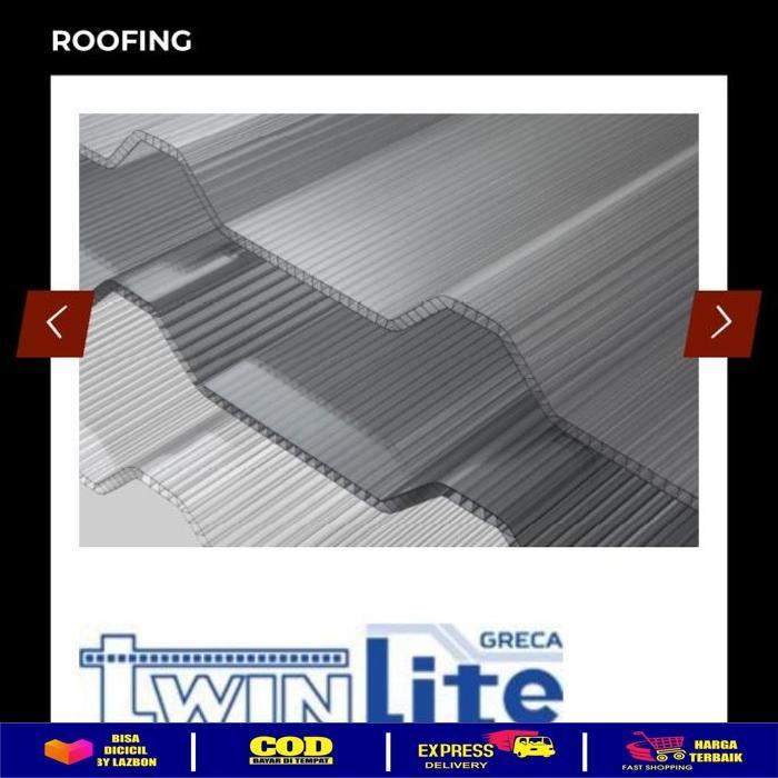 TERLARIS TWINLITE GRECA ATAP GENTENG POLYCARBONATE PVC 6MM SELAMAT ...