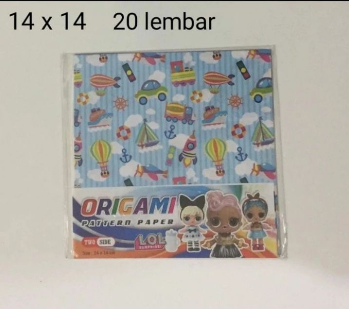 KERTAS LIPAT ORIGAMI MOTIF UKURAN 14 X 14 CM HARGA 1 BUNGKUS ISI 20 ...