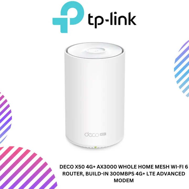 Deco X50 4G+ AX3000 Whole Home Mesh Wi-Fi 6 Router, Build-In 300Mbps 4G ...