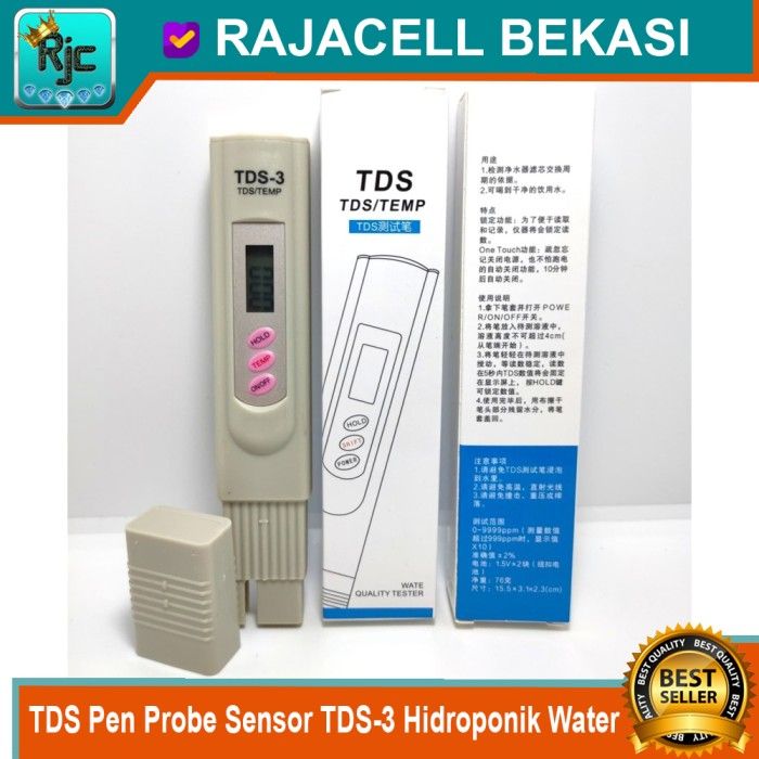 TDS Pen Probe Sensor TDS-3 TDS/TEMP Hidroponik Water Quality Tester ...