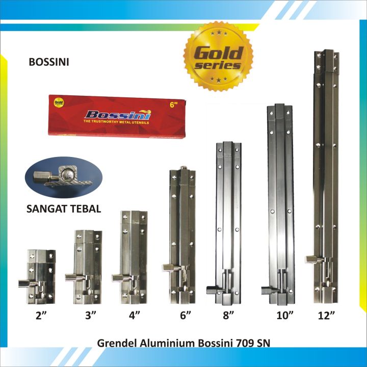 GRENDEL ALUMINIUM TEBAL SLOT PINTU / JENDELA BOSSINI 709 SN | Lazada ...