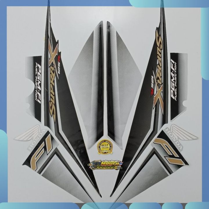 Striping honda supra x 125 r 2009 2010 pgm fi body hitam silver list ...