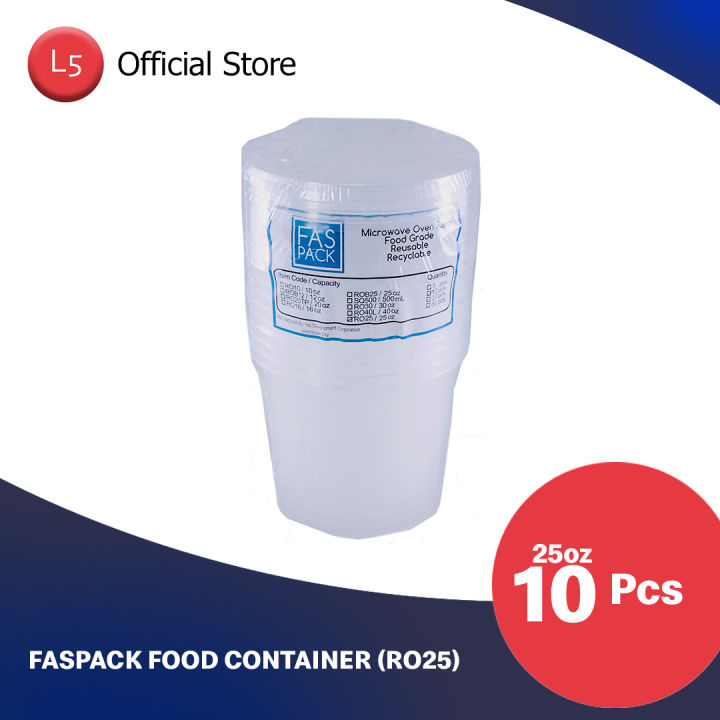 Faspack Microwavable Round Food Container RO25 10pcs | Lazada PH