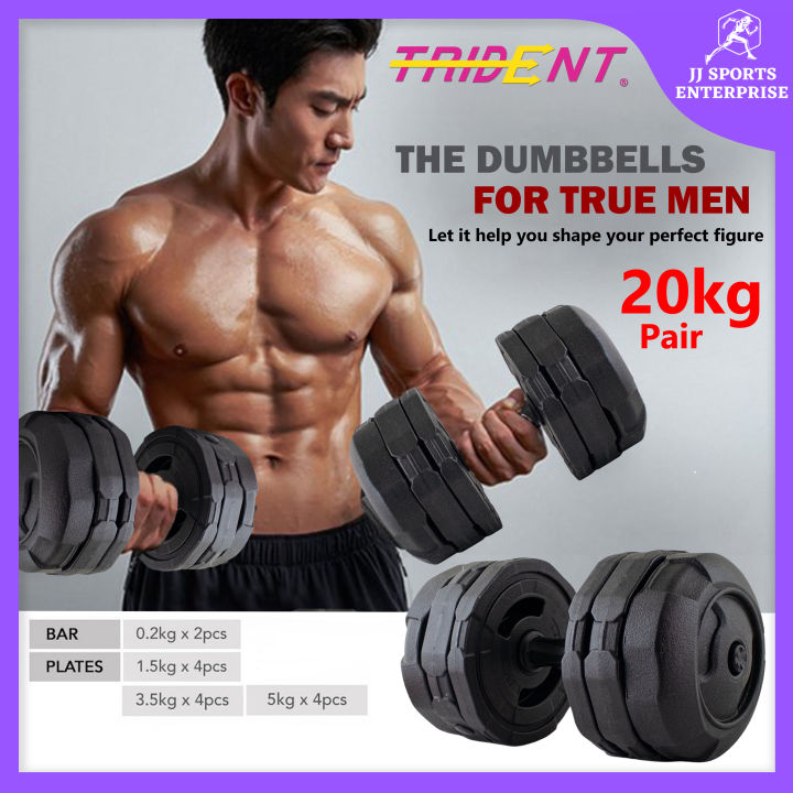 Trident Master Premium Adjustable Dumbbell 20kg (Pair) Adjustable ...
