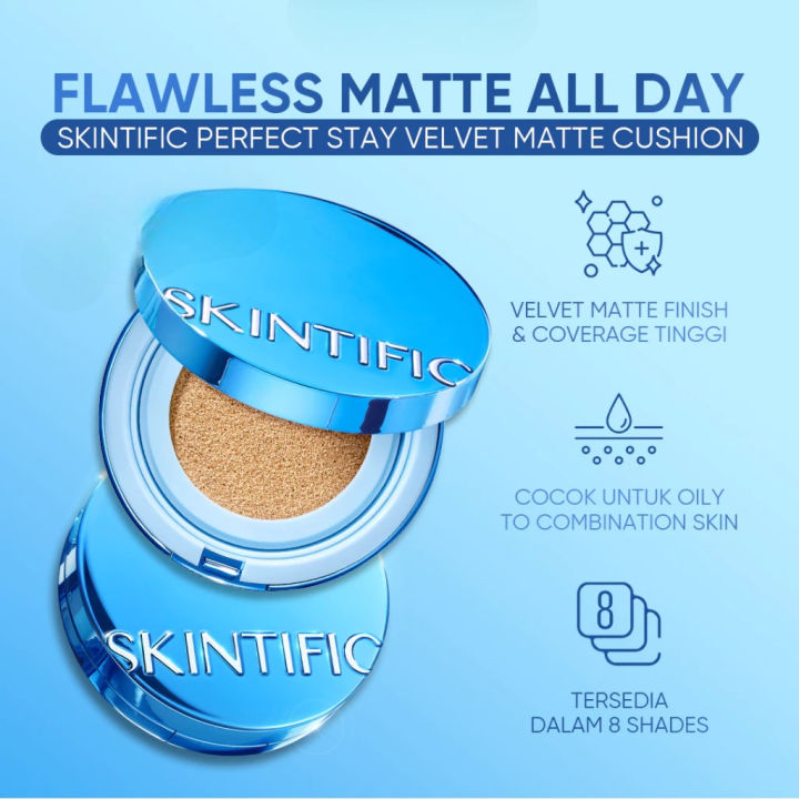 Harga Promo!!! Cushion Skintific Cushion Biru Skintific Perfect Stay ...