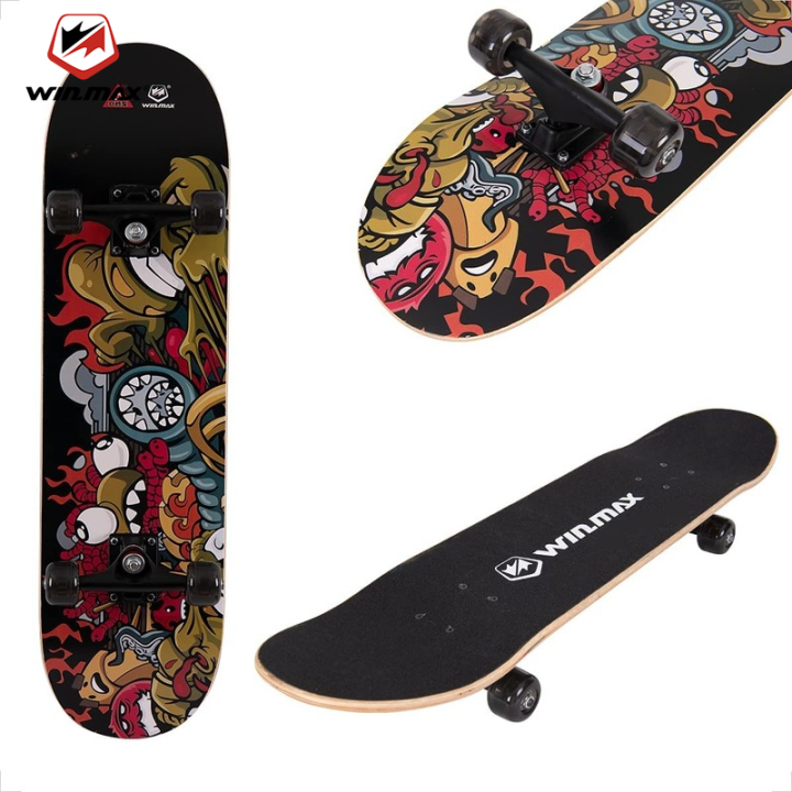 WIN.MAX Skateboard, complete board with ABEC-7 ball bearings, 31 x 8 ...