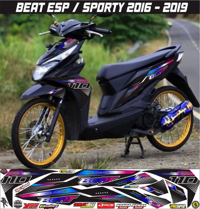 STIKER LIS STRIPING VARIASI POLET MOTOR HONDA BEAT ESP 2016 2019 BEAT ...