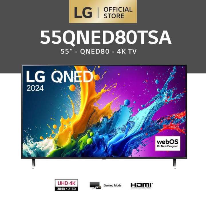 LG Smart TV / Televisi 4K QNED80 55 Inch - 60Hz - HDR10 - Dolby Digital ...