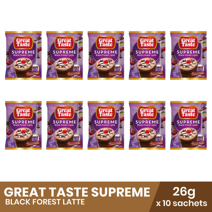 GREAT TASTE Supreme Black Forest Latte 26g x 10 sachets, breakfast item ...