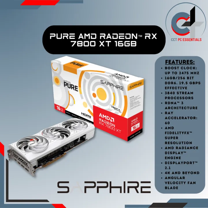 Sapphire PURE AMD Radeon™ RX 7800 XT 16GB Graphics Card | Boost Clock ...
