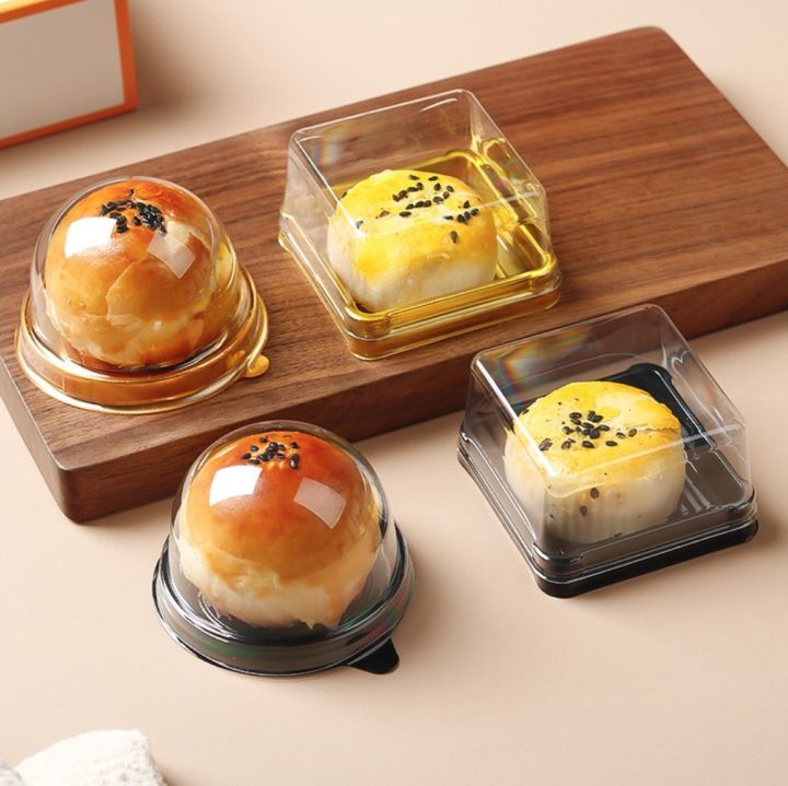 50pcs Plastic Dome Round And Square / Cake Blister Box Container Pastry ...
