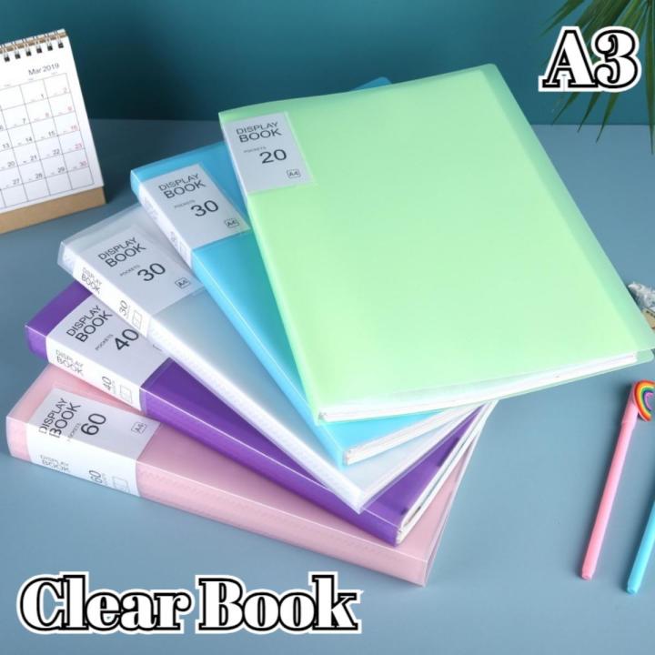 A3 Clear Book Large Capacity Transparent Folder File Storage Bag Multi ...