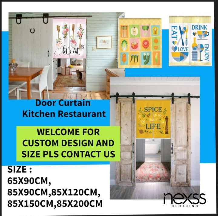 ready stock Door Curtain Westerns Style Kitchen Restaurant Fabric ...