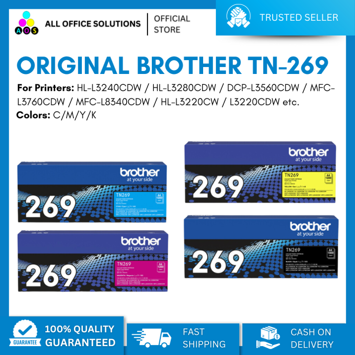 Original Brother TN-269 Cyan Magenta Yellow Black Colour Toner Cartridge | Lazada PH