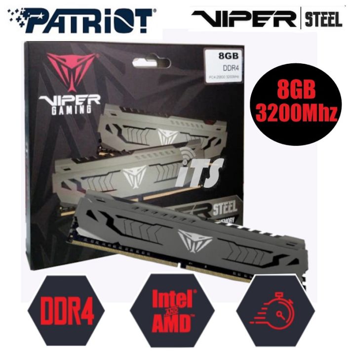 Patriot VIPER Steel 8GB DDR4 3200Mhz CL16 (PVS48G320C6) | Lazada