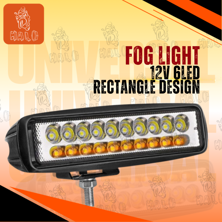 [HALO MOTOR] 6LED RECTANGLE DESIGN HEADLIGHT FOG LIGHT FOR MOTORCYCLE ...