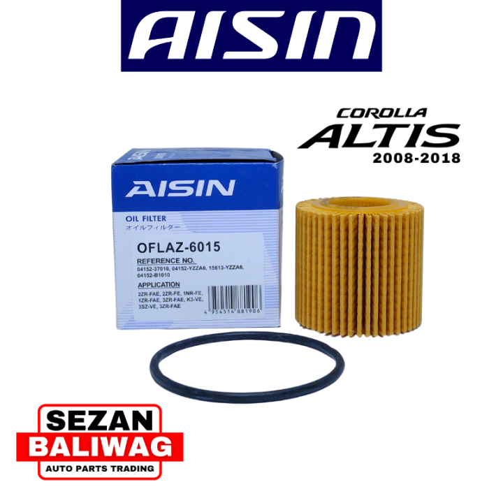 AISIN OIL FILTER ELEMENT TOYOTA COROLLA ALTIS 2008-2018 OFLAZ-6015 ...
