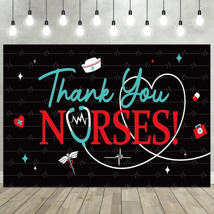5*3ft appy Nurses Week Backdrop Banner Thank You Nurses Backdrops ...