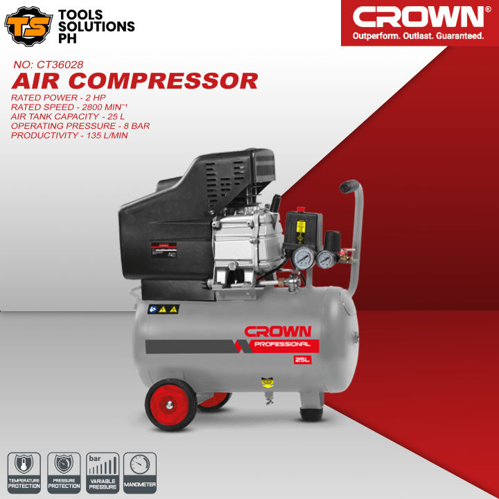 CROWN 2HP HEAVY DUTY AIR COMPRESSOR | Lazada PH