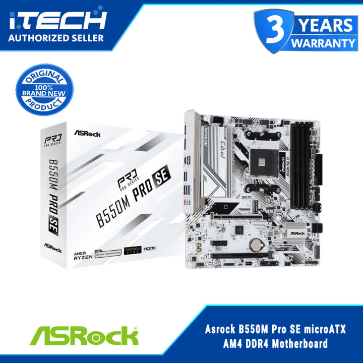 Asrock B550M Pro SE microATX AM4 DDR4 Motherboard | Lazada PH