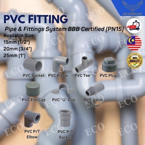 【Happyhome66】BBB EXACT Thick PVC Fitting PVC Connector - Socket Elbow ...