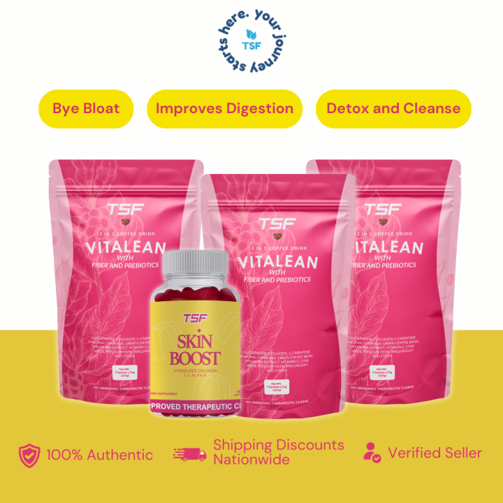 TSF Skin Boost (60 Gummies) & TSF Vitalean Coffee (3 Pouches) | Beauty ...