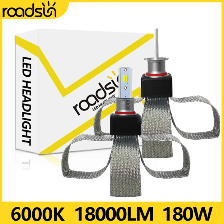 Roadsun H3แอลอีดี18000LM สว่างมาก1คู่ HB1 HB5 9007 H13หลอดไฟหน้า180W ...