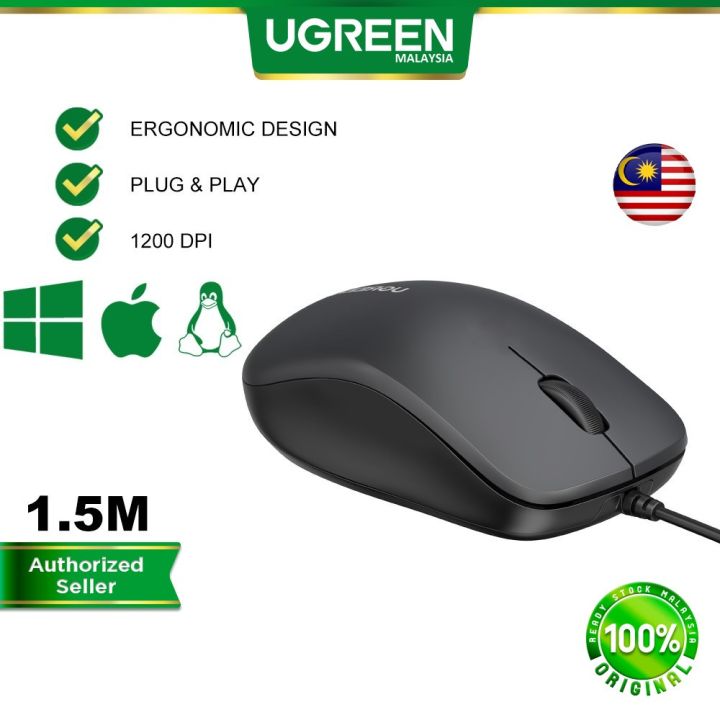 UGREEN Wired Mouse Ergonomic Mouse USB Mouse 1200 DPI Ergonomic Mouse ...