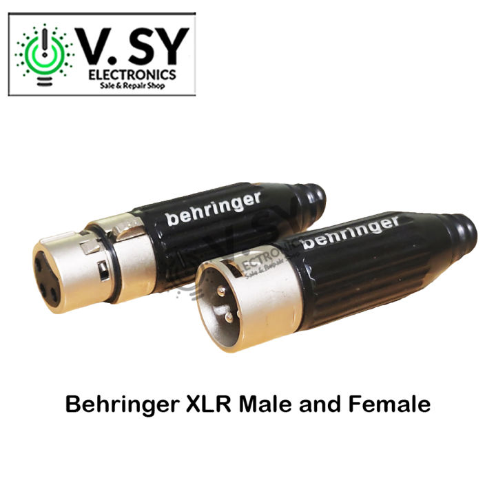 Behringer XLR Connector Male and Female MIC Jack Plug Audio Microphone ...