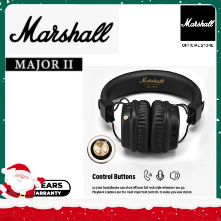 Marshall | Major 2 Bluetooth Wireless In-Ear Sound Isolating Deep B Sports Headphones MarkStore ...
