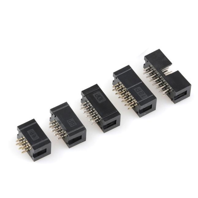 50PCS 2.54mm DC3 6/8/10/14/16/20/26/30/34/40/50 Pin 2*3/4/5/7/13Pin Straight Male Shrouded PCB ...