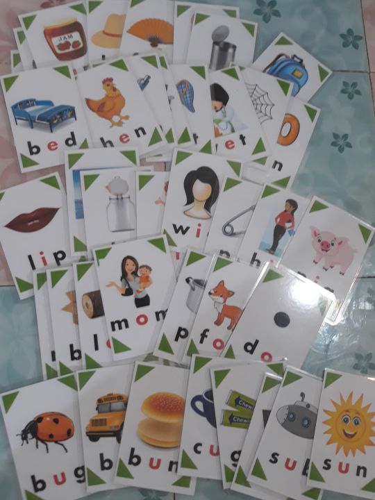 Laminated Flash cards for kids CVC (Consonant Vowel Consonant) phonics ...
