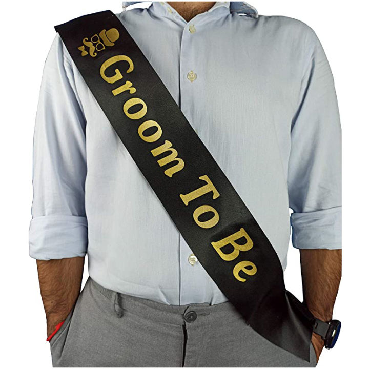 Groom to Be Satin Sash Selempang Bachelor Party Decoration Black and ...